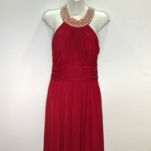 Juno | Dresses | Red Long Prombridesmaid Dress Halter Top Small | Poshmark